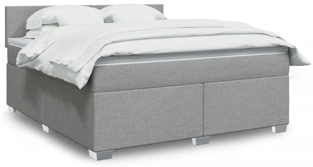 Box spring postel s matrací světle šedá 180 x 200 cm textil 3288260