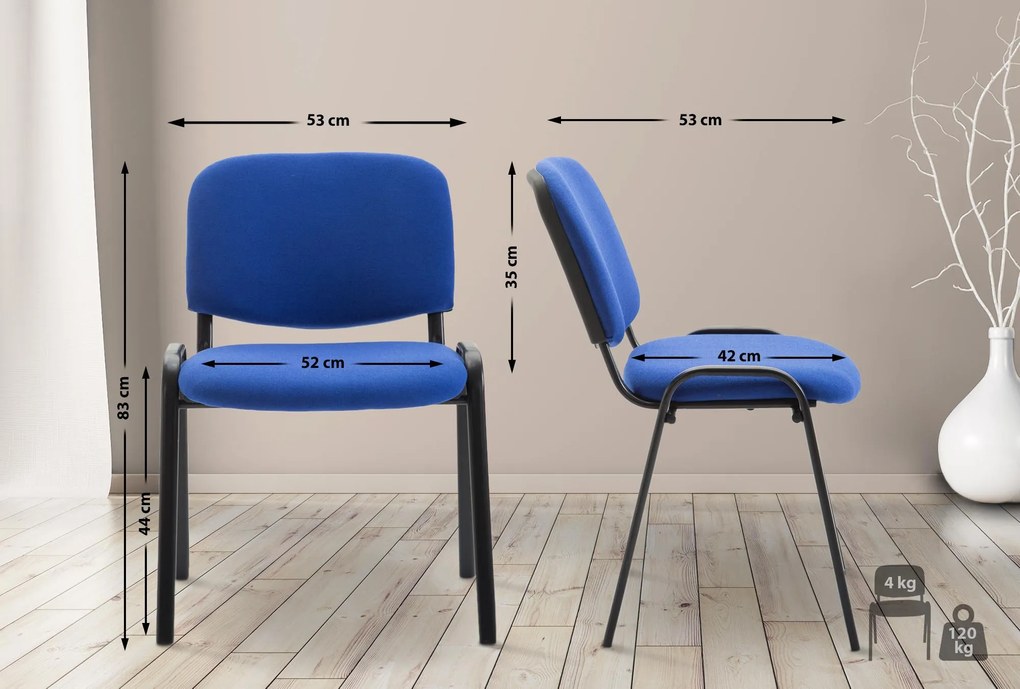Konferenční židle Ken V2 látka – modrá