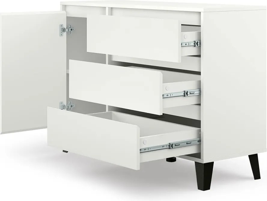 Komoda Borg 1d3s bílá