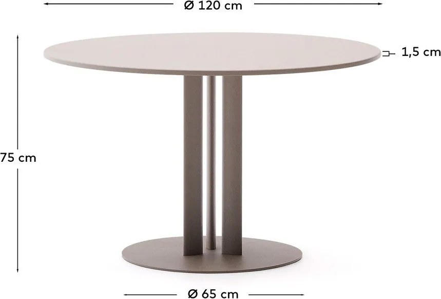 Kulatý zahradní jídelní stůl ø 120 cm Sedalis – Kave Home