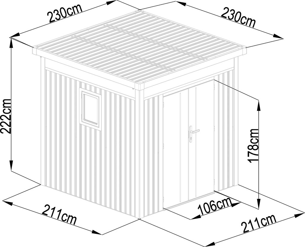 LANIT PLAST, s.r.o. plechový domek LANITPLAST MARBURG 88 ANTRACIT LG4017