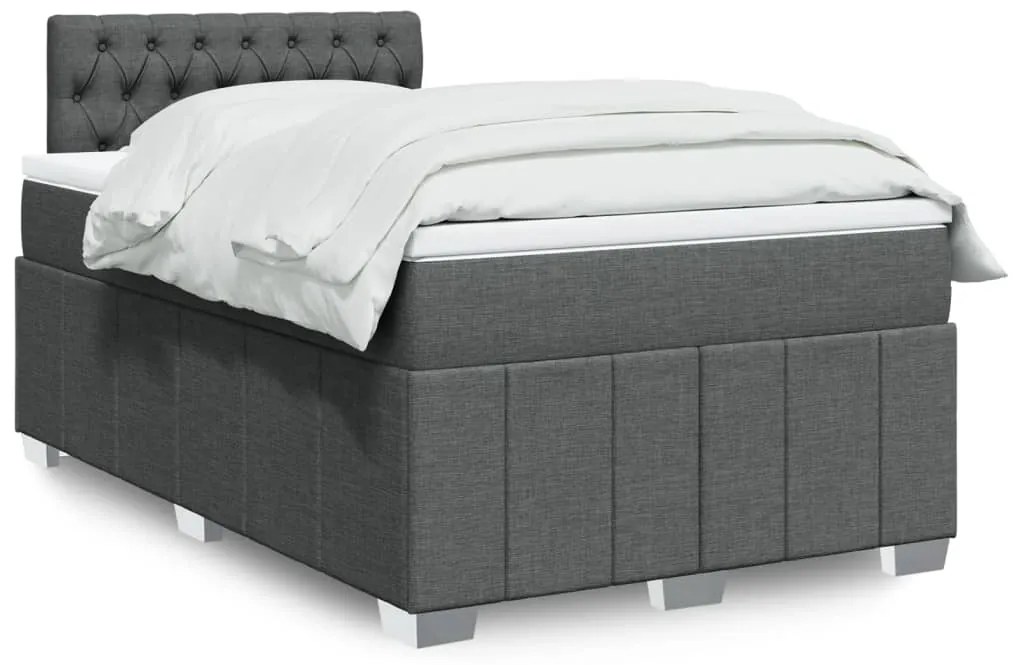 Box spring postel s matrací tmavě šedá 120x200 cm textil 3289343
