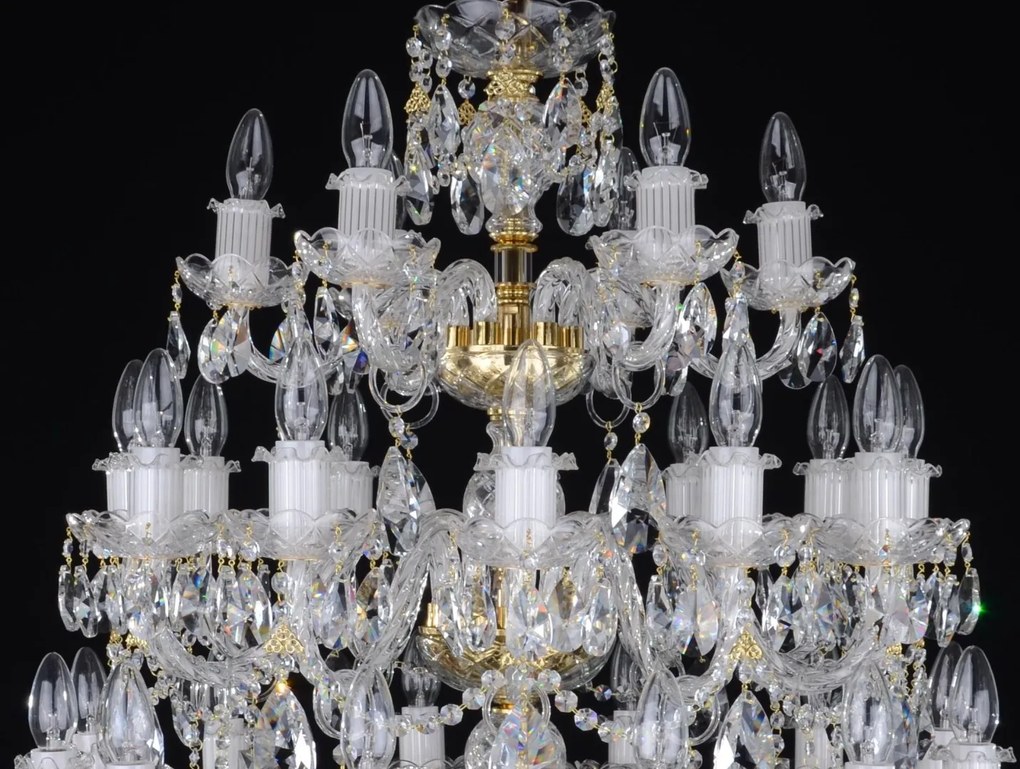 30 Arms luxury Crystal chandelier with twisted glass arms &amp; Cut almonds
