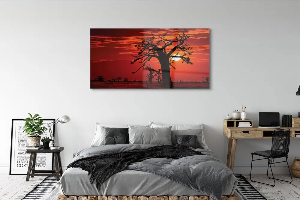 akrylový obraz Stromy oblohy zataženo 140x70 cm