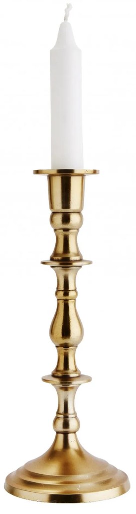 MADAM STOLTZ Hliníkový svícen Gold 23 cm, zlatá barva, kov