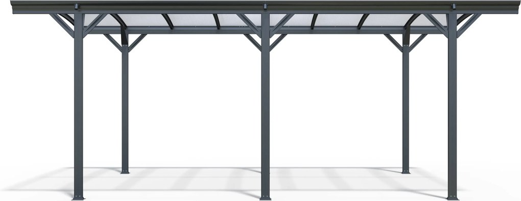 Přístřešek na auto BestBerg BBCP-CP8 / 17,3 m² / 576 x 300 x 219 cm / antracit/šedá