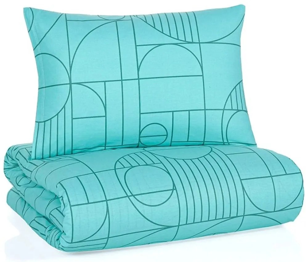 Bavlněné ložní povlečení Geo Aquatic Awe - 100% bavlna Renforcé - 70 x 90 cm + 140 x 200 cm