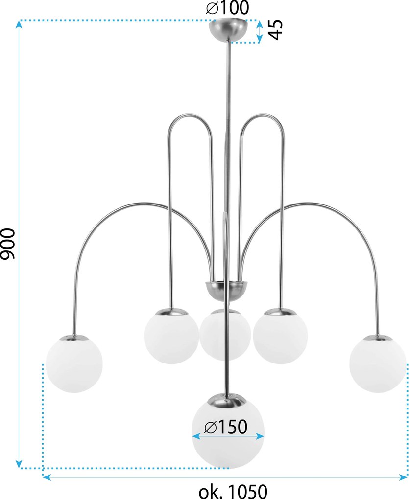 Toolight Rea, Stropní svítidlo Gold APP1584-6CP, OSW-03609