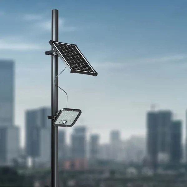 LED Stmívatelný solární reflektor se senzorem LED/10W/3,7V 4000/6000K IP65 + DO