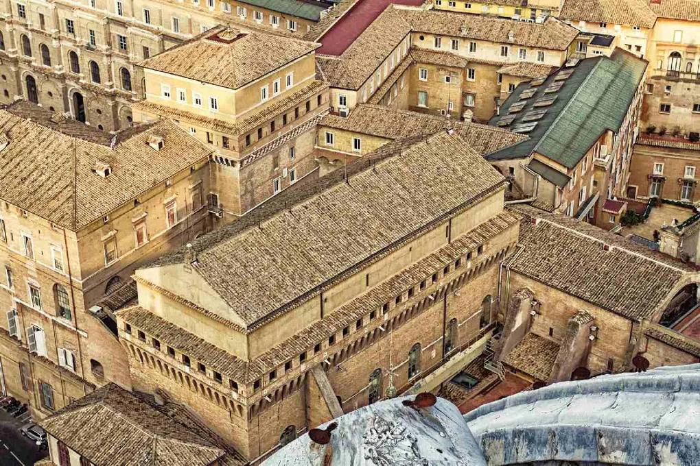 DIMEX | Samolepicí vliesová fototapeta na zeď Bazilika sv. Petra VI. MA-5-1183 | 375 x 250 cm | béžová, hnědá, šedá