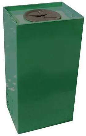 Kovový odpadkový koš Unobox na tříděný odpad, objem 100 l, zelený