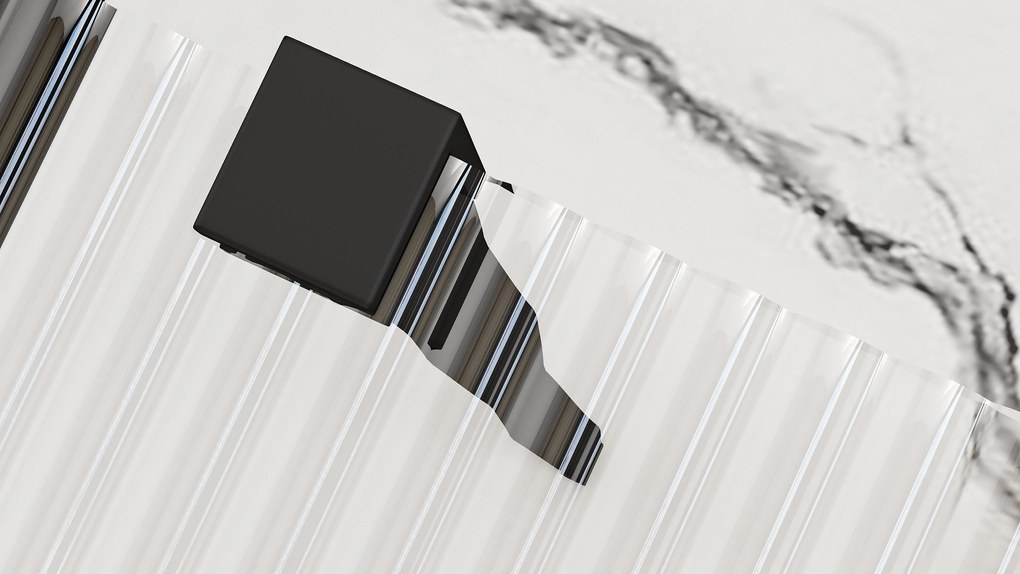 Rea Aero Intimo, sprchová zástěna 120x200 cm, 8mm čiré sklo, černý profil, REA-K4121