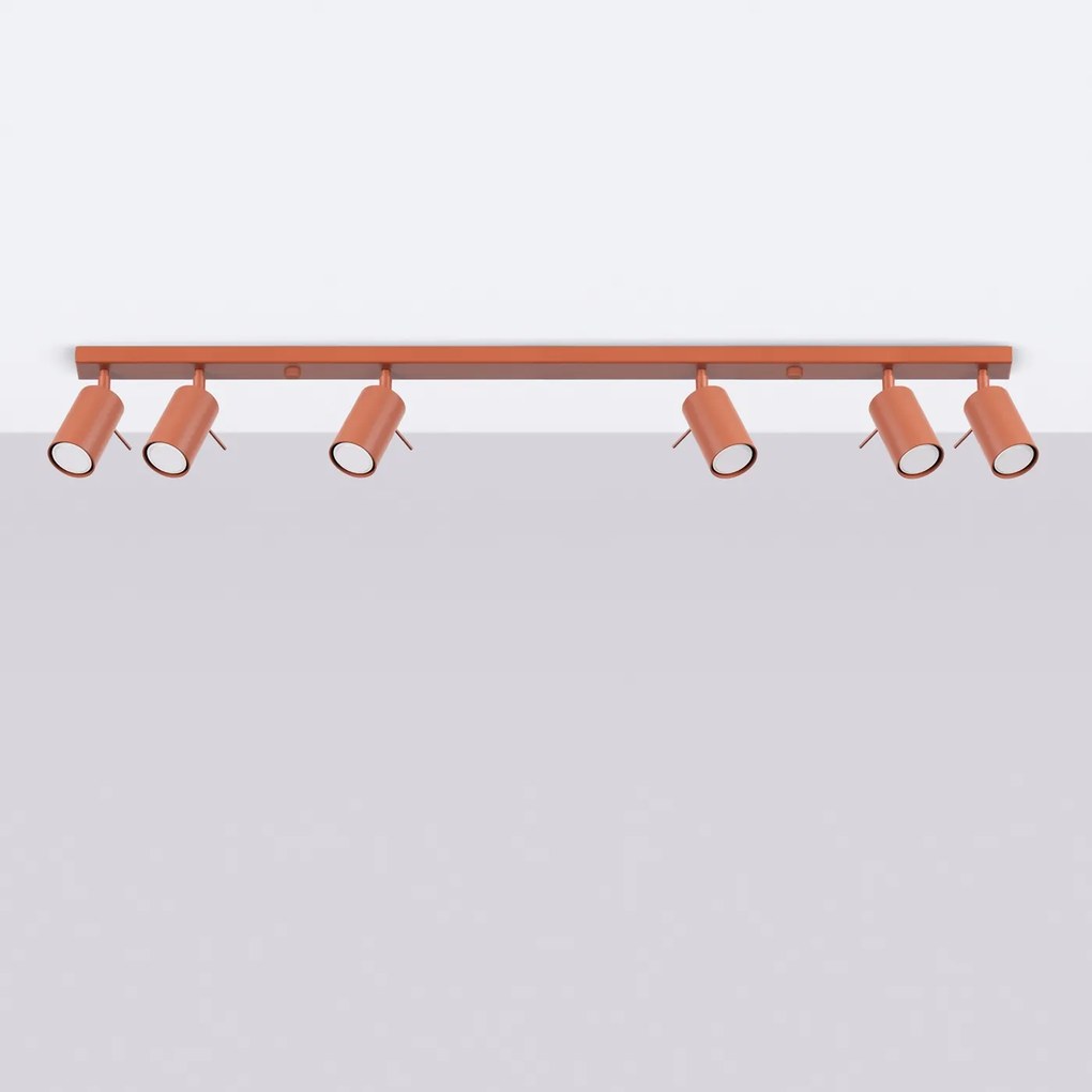 Bodové svítidlo Ring, 6x oranžové kovové stínítko, (možnost polohování)