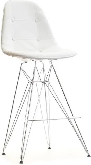 design4life Barová čalouněná židle MOBI Bílá