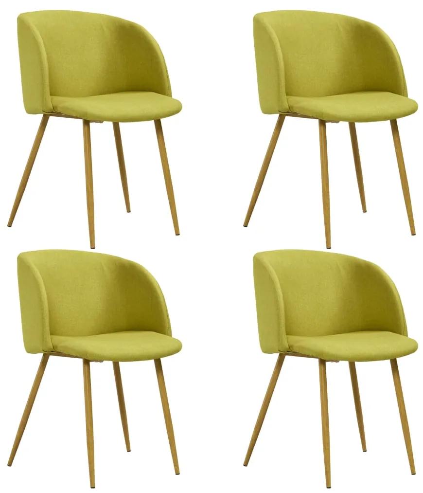 278704 vidaXL Jídelní židle 4 ks zelené textil