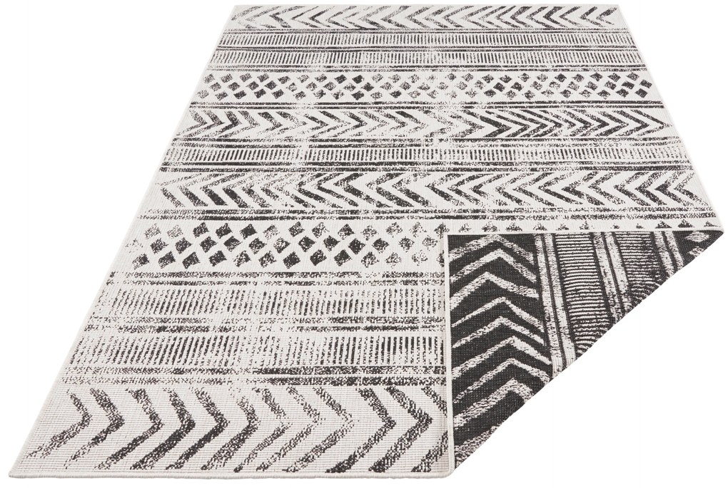 NORTHRUGS - Hanse Home koberce Kusový koberec Twin Supreme 103860 Biri Black/Cream – na ven i na doma - 80x150 cm