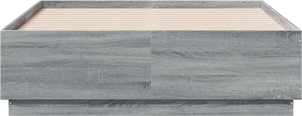 Rám postele s LED osvětlením šedý sonoma 120 x 190 cm kompozit 3209658