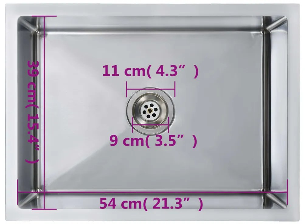 vidaXL Marketos Ručně vyrobený kuchyňský dřez nerezová ocel
