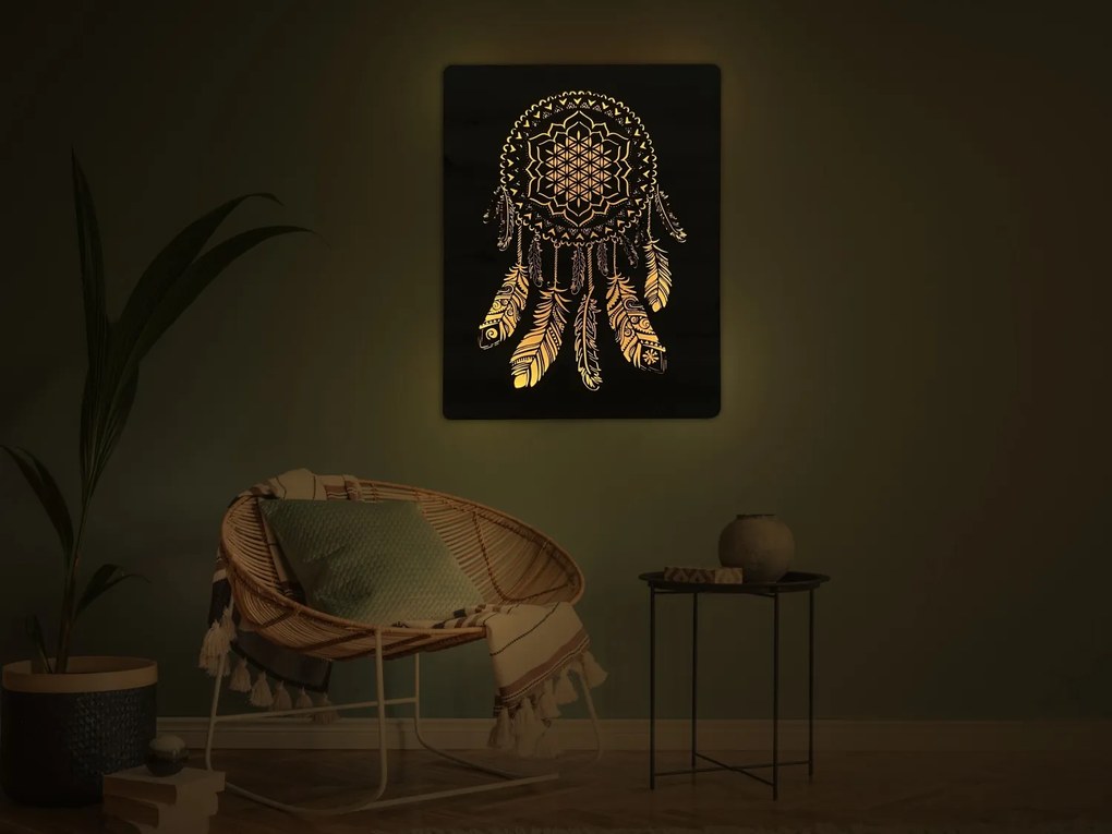 Li-Go "Lapač" světelný obraz 230V 62x80 cm provedení povrchu: bříza
