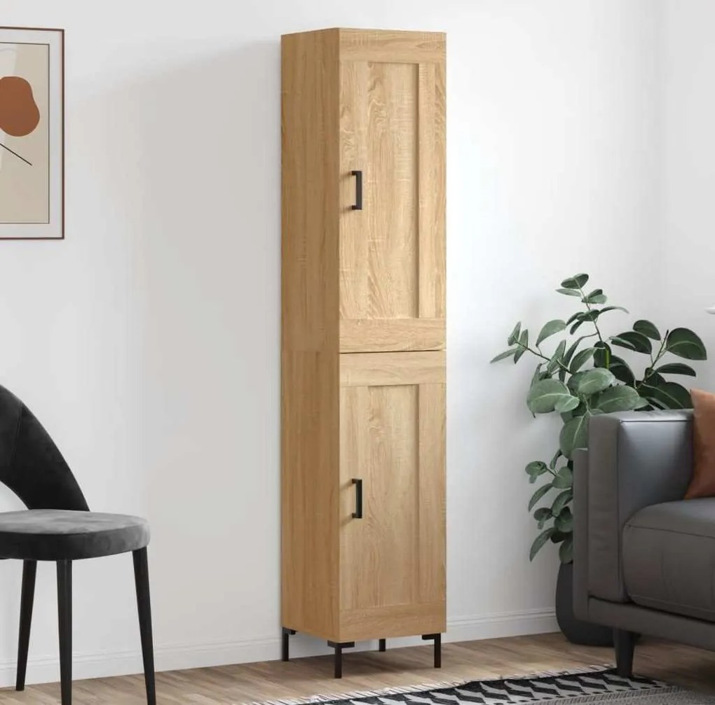 vidaXL Skříň highboard 34,5 x 34 x 180 cm kompozitní dřevo [3200454] Barva: Černá