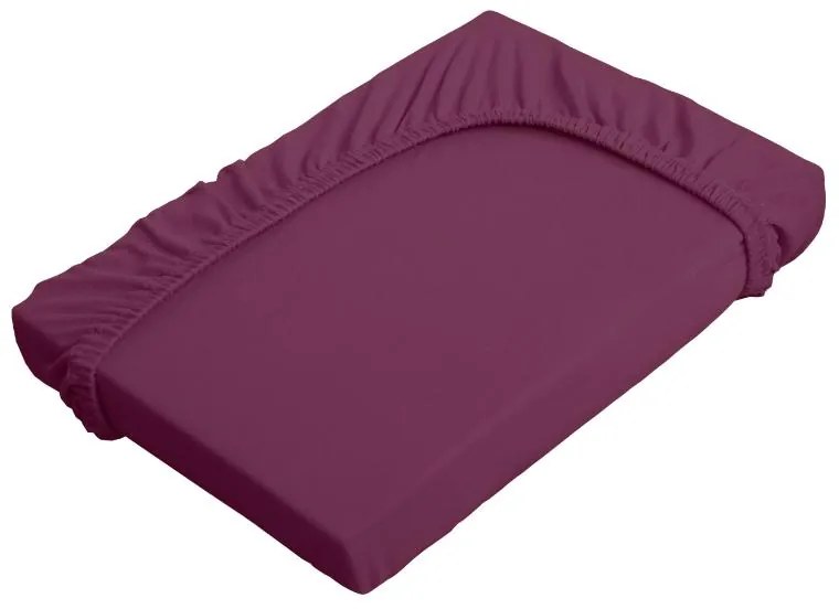 SCANquilt napínací prostěradlo JERSEY ELASTIC LYCRA lilková výška matrace do 30 cm 90 x 200 cm