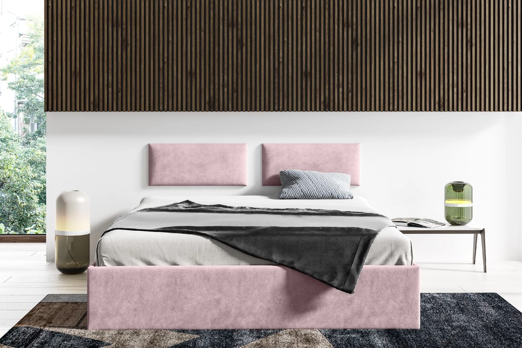 Eka Čalouněná postel Lucy - 140x200 cm Barva látky Trinity: Světle modrá (Trinity 2322), Úložný prostor: Bez úložného prostoru