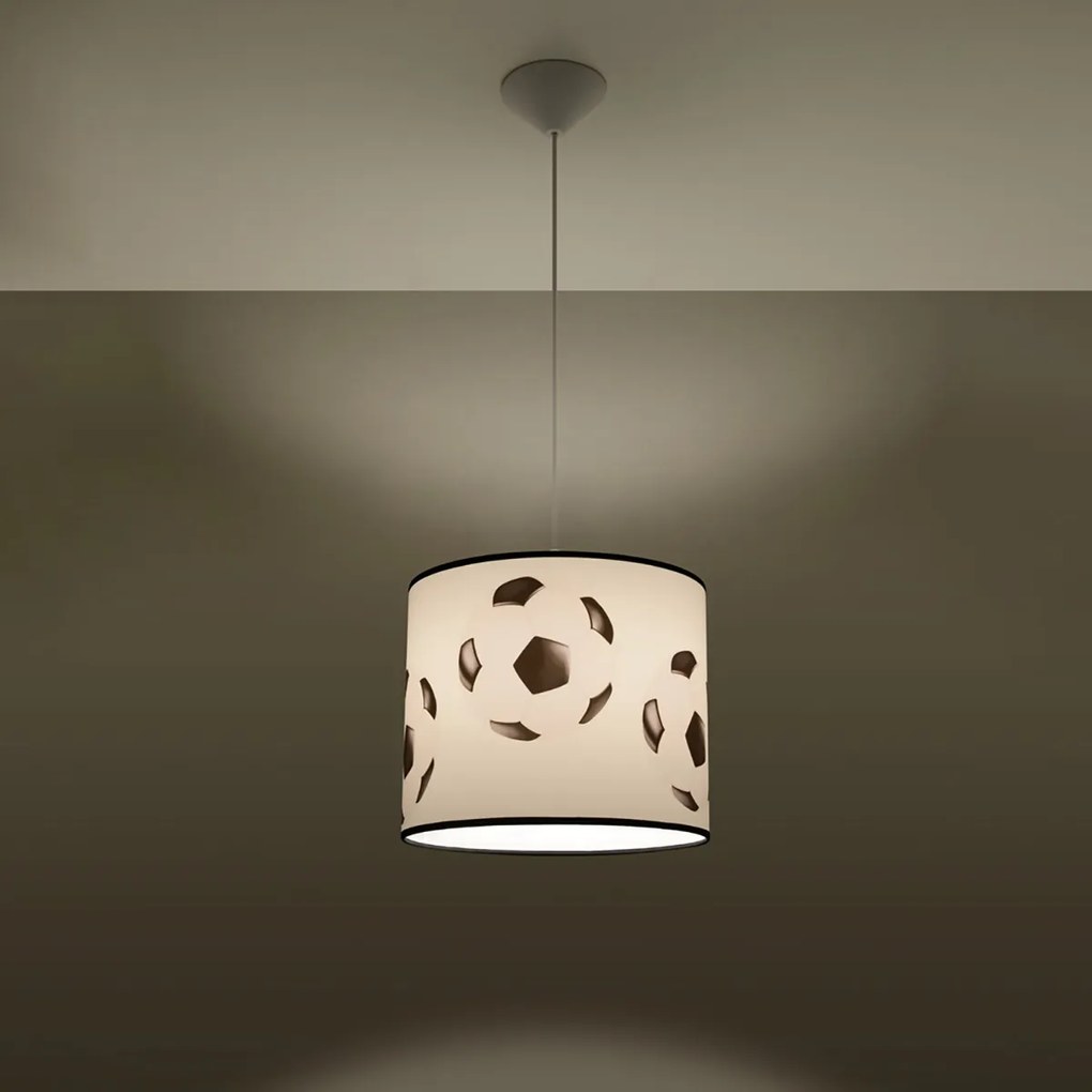 Dětské závěsné svítidlo Ball A, 1x plastové stínítko se vzorem, (fi 30cm)