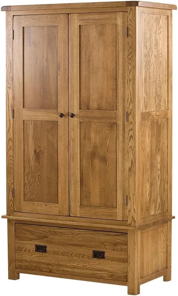 Dubová šatní skříň SRDW30, rustikální dřevěný nábytek