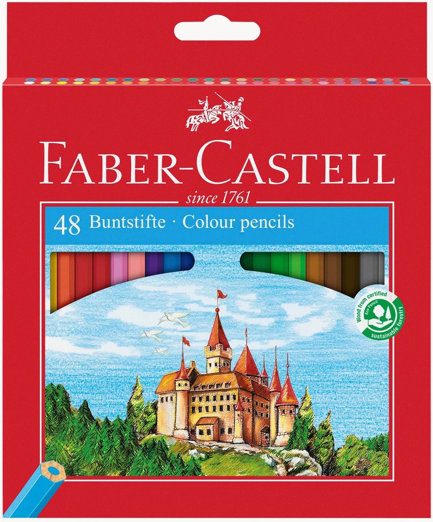 Sada barevných pastelek Castle, 48 dílů
