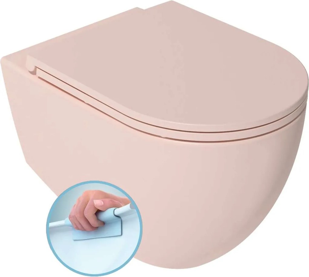 Sapho Isvea Infinity - Závěsné WC, Rimless, růžová Salmon 10NF02005-2S