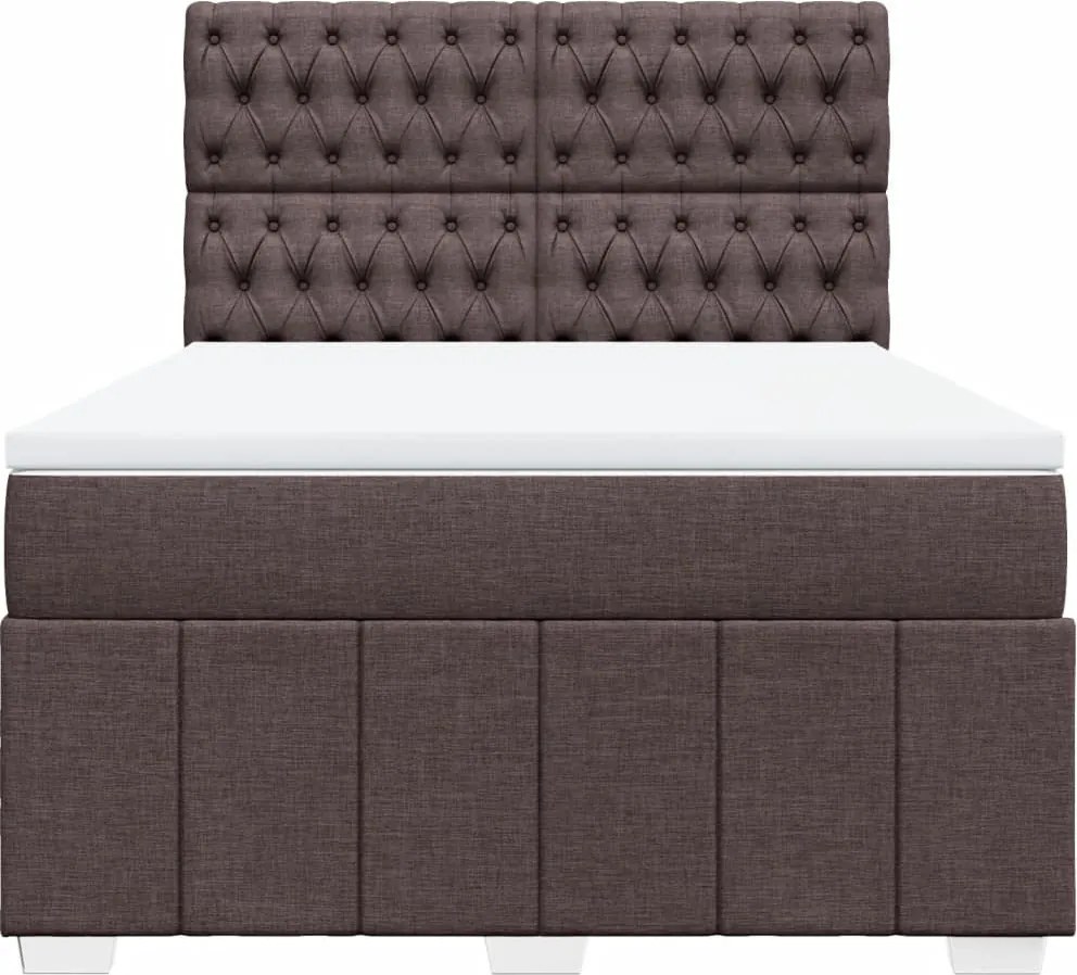 Box spring postel s matrací tmavě hnědá 140x200 cm textil 3291701