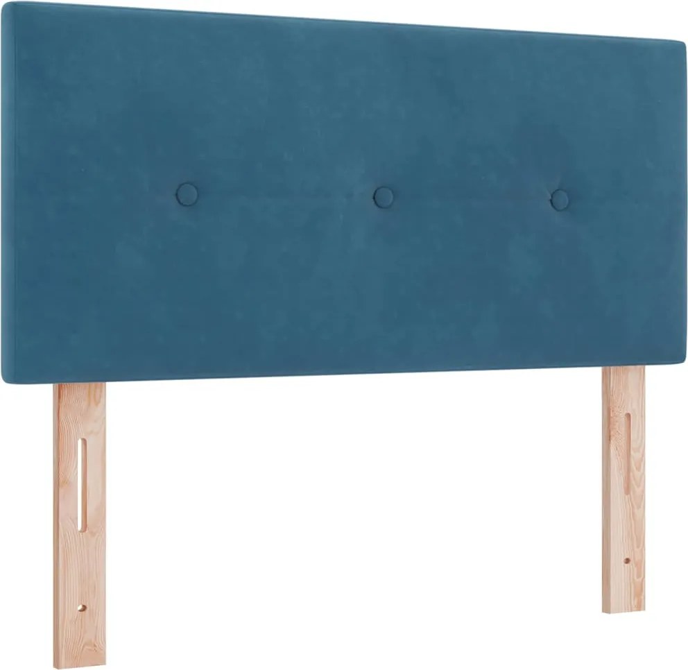 Postel s boxspringem s matrací Tmavě modrá 100 x 200 cm samet 3339156