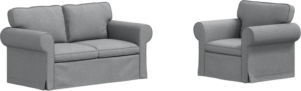 Set pohovek 2 ks Světle šedá textil 3407486