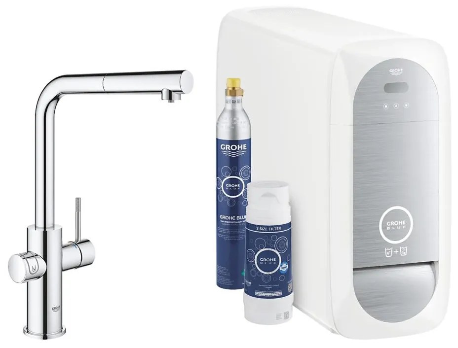 GROHE 31539000 - Dřezová baterie BLUE HOME L-výpusť lesklý chrom