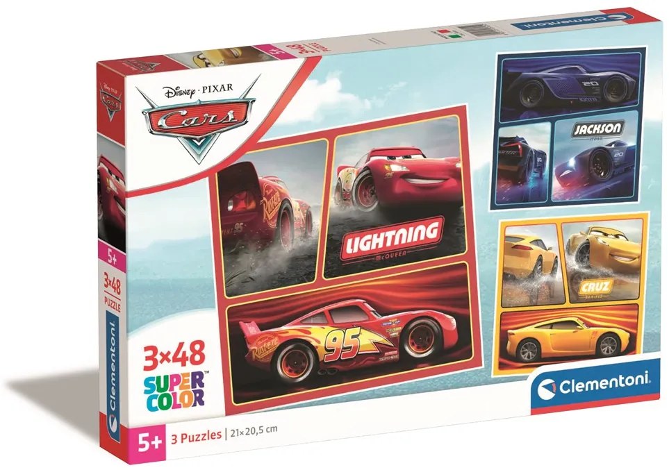 Clementoni - Puzzle 3x48 Square Disney Cars