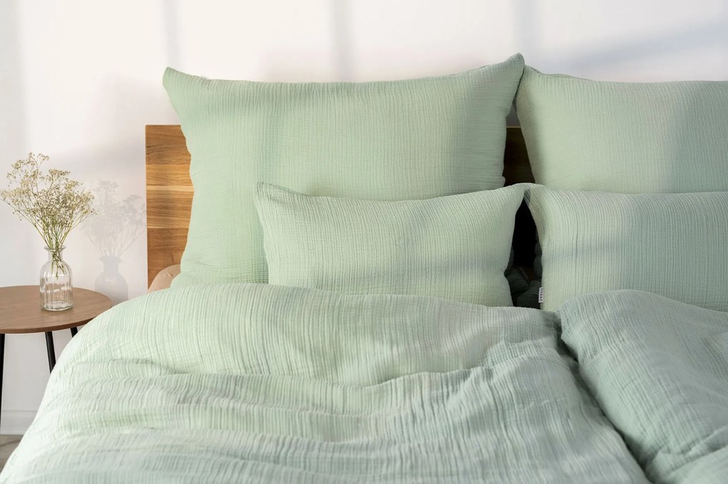 Celoroční mušelínové povlečení Salvia - GOTS Velikost: 140 x 220 + 70 x 90