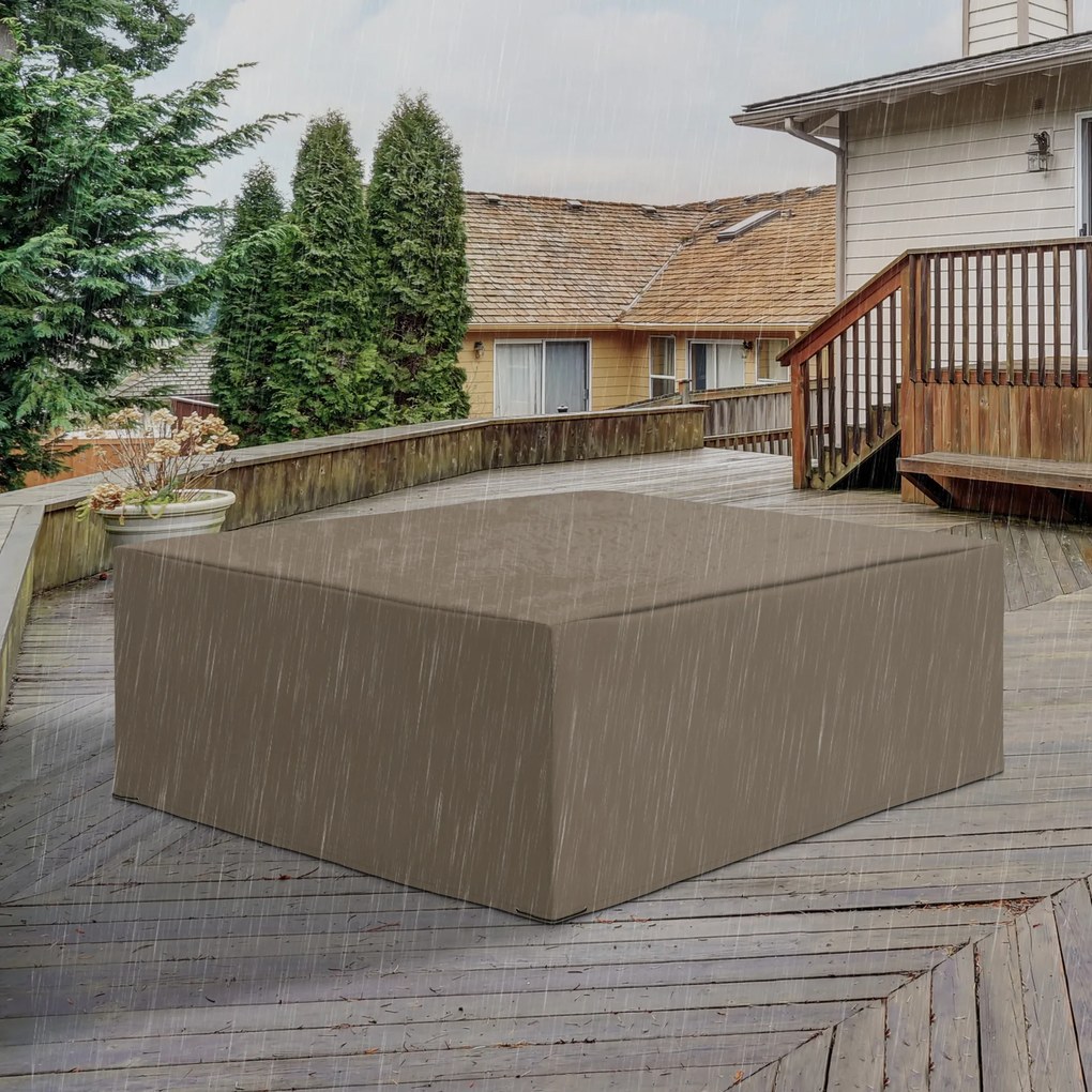 Outsunny Ochranný kryt na zahradní nábytek Zimní nepromokavý kryt Oxfordský kryt 275 x 205 x 90 cm Béžová barva