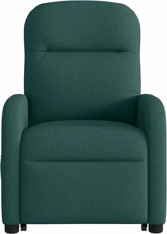 Elektrické zvedací masážní polohovací křeslo zelené textil 3303008