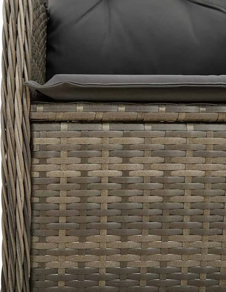 9dílný zahradní bistro set s poduškami šedý polyratan 3277277