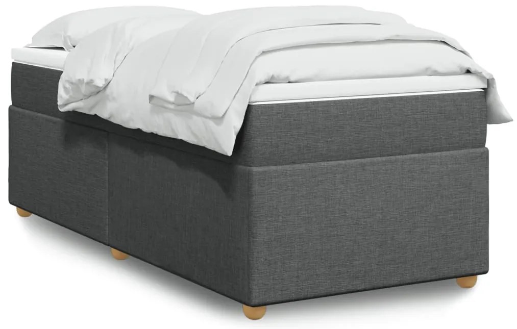 Box spring postel s matrací tmavě šedá 90x190 cm textil