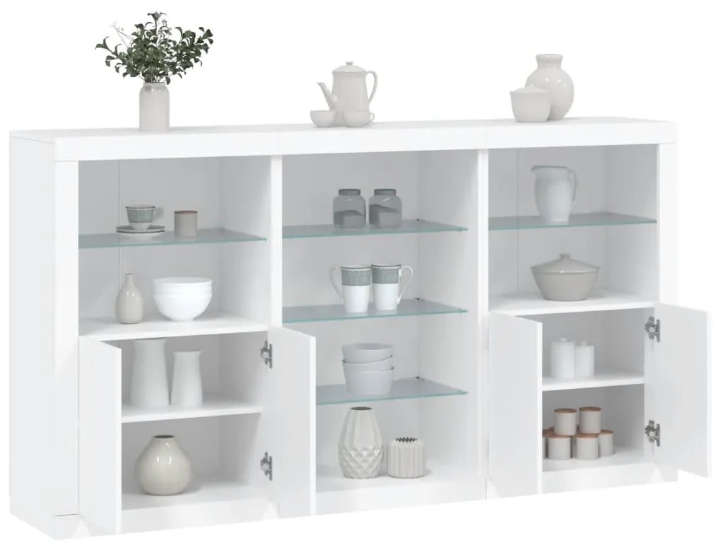 Příborník s LED osvětlením bílý 181,5 x 37 x 100 cm 3209177
