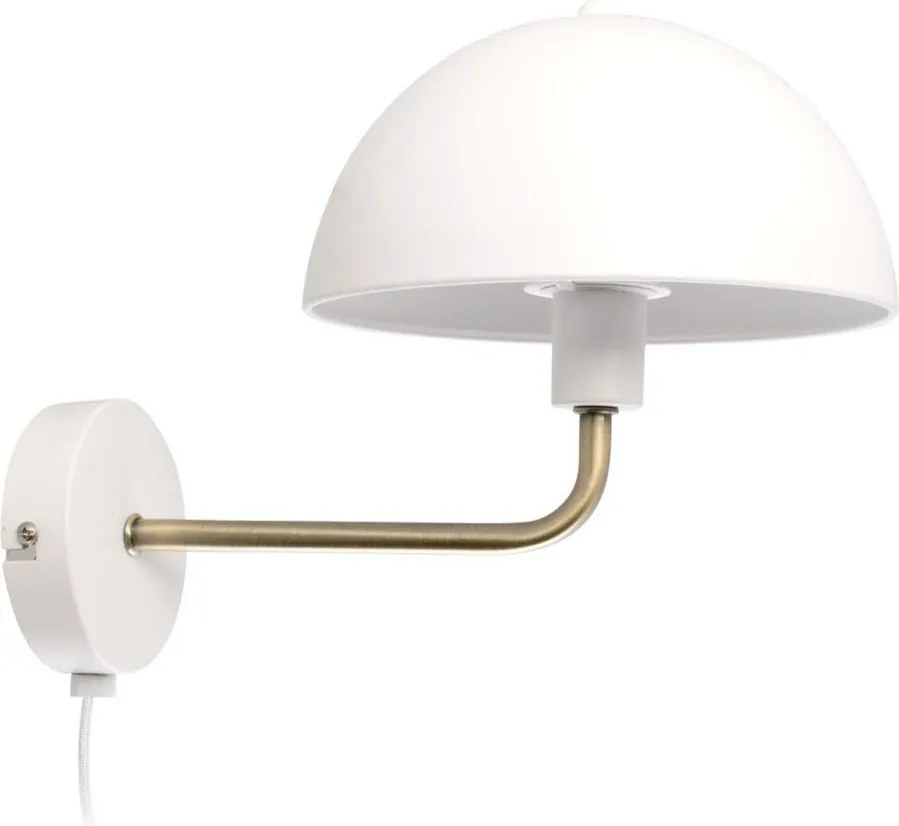 Nástěnná lampa v bílo-zlaté barvě Leitmotiv Bonnet, výška 25 cm