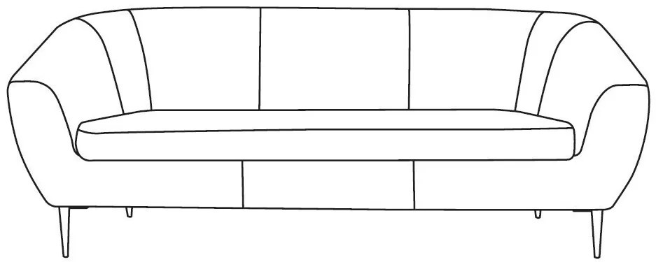 Trojmístná pohovka Olivio, červená sametová látka