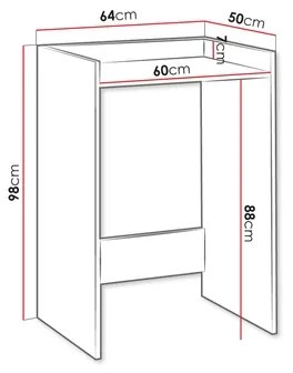Skříňka na pračku POLA 98x64 cm bílá
