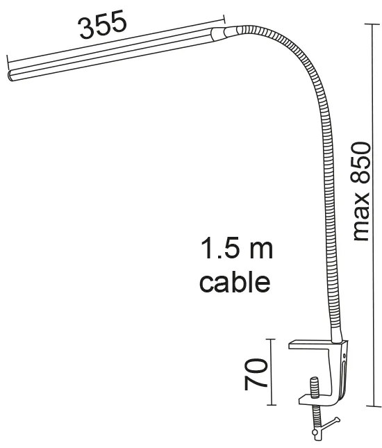 ACA Lighting LED stmívatelná stolní lampička DELGADO 5W/230V/4000K/320Lm/120°/IP20, bílá