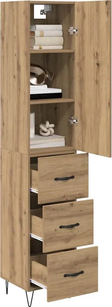 Vysoký bufet Artisanový dub 34,5 x 34 x 90 cm Kompozitní dřevo 3402729