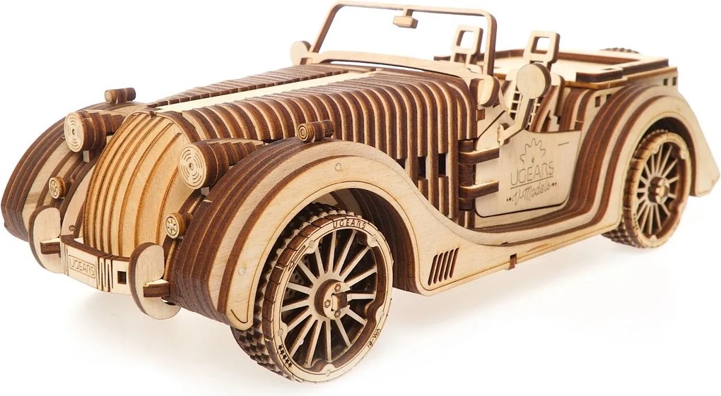 Hračka Ugears 3D dřevěné mechanické puzzle VM-01 Auto (roadster)