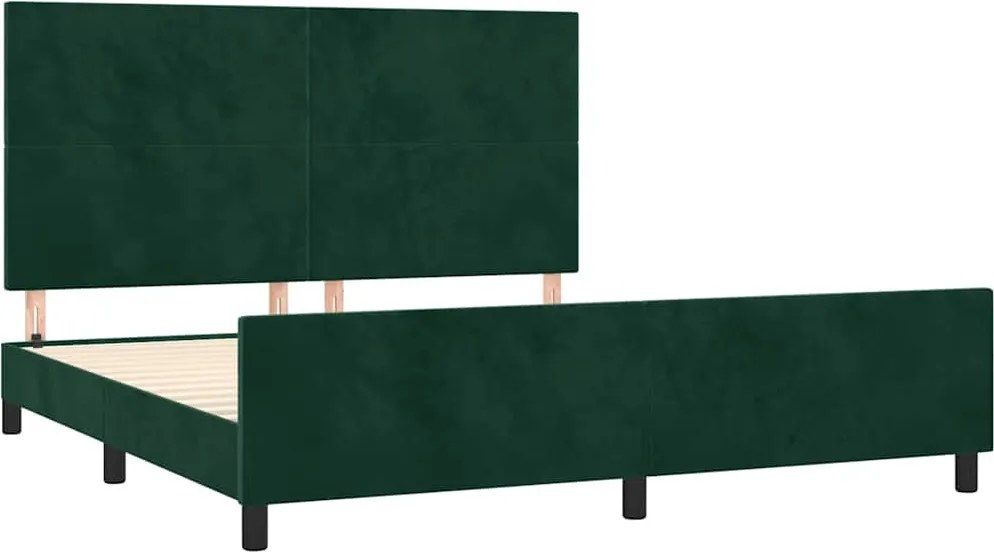 Rám postele bez matrace tmavě zelená 160 x 200 cm samet 3125644