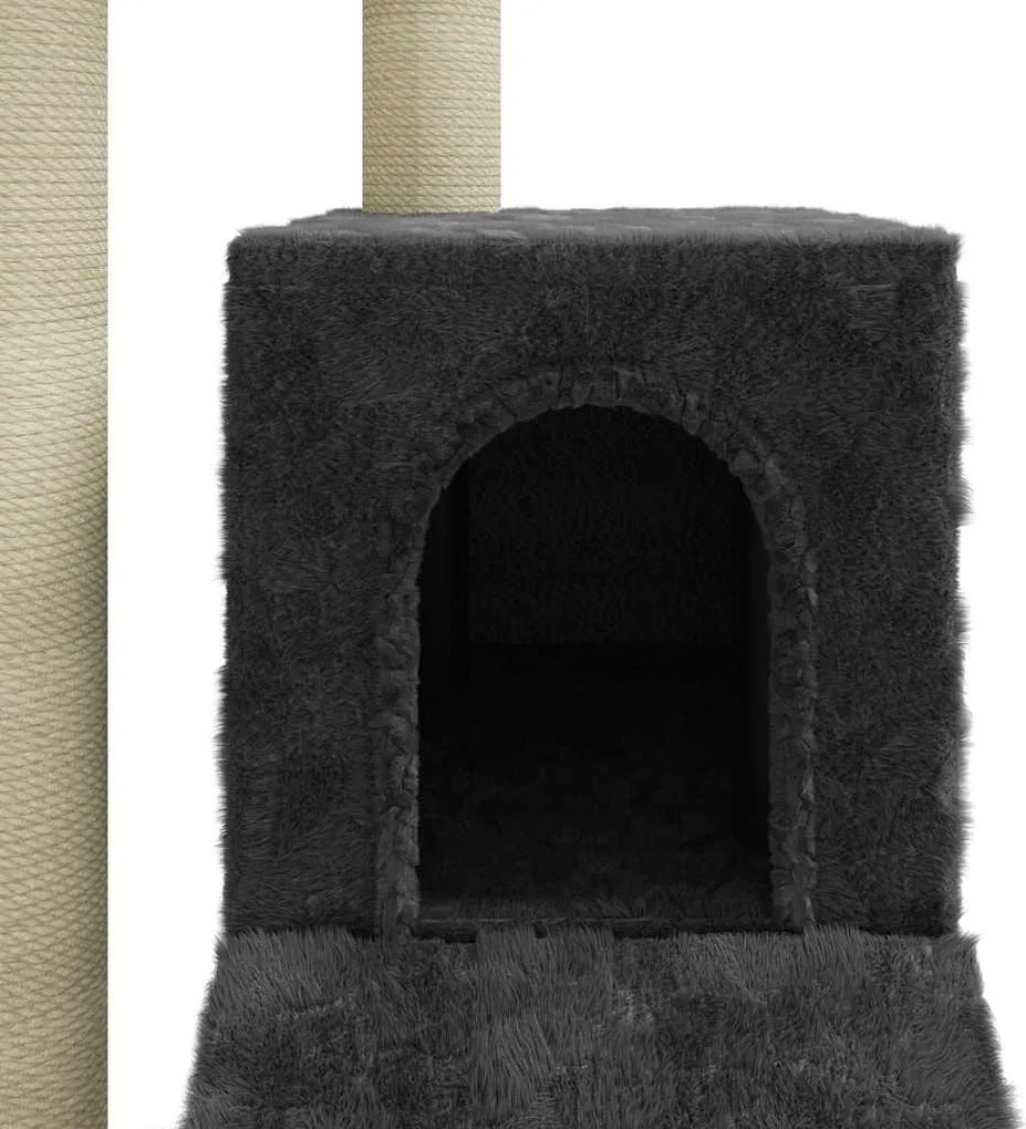 Škrabadlo pro kočky se sisalovými sloupky tmavě šedé 92 cm 171514