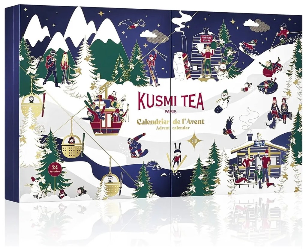 KUSMI TEA Čajový adventní kalendář Kusmi Tea - Organic 2024, modrá barva